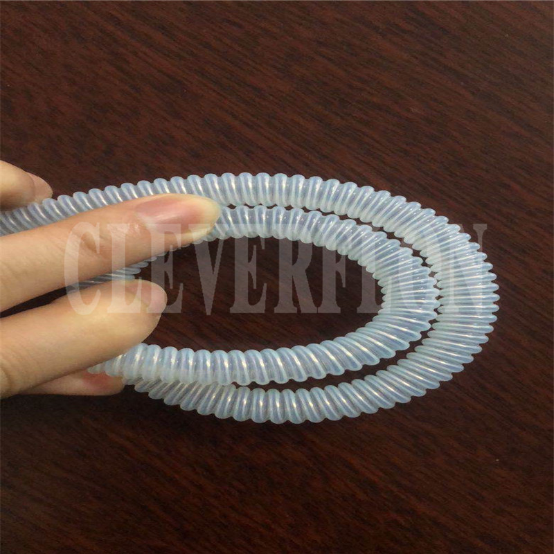 Clear FEP PTFE convoluted corrugated flexible bellows tube_Cleverflon a leader for manufacturing ...